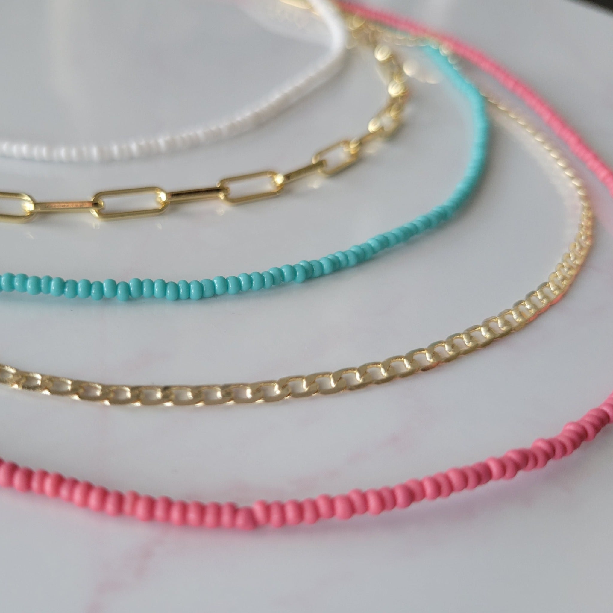 Seed Bead Layering Necklaces - Multiple Colors Available – Salty Reign ...